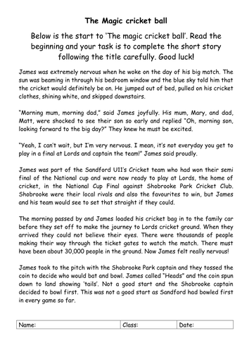 Cricket through English in KS2 | Teaching Resources