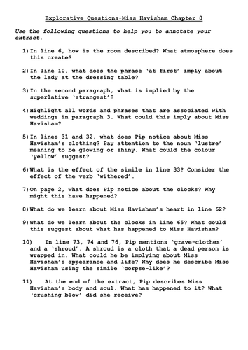 Great Expectations chapter 5 & 8 EDEXCEL English Language GCSE Paper 1 ...