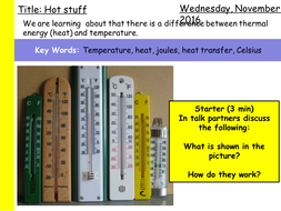 Different between heat and temperature | Teaching Resources