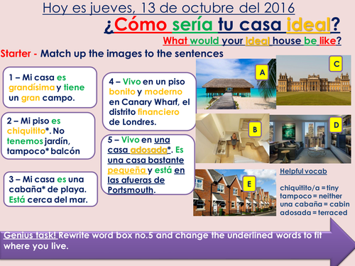 KS4 Spanish - Cómo sería tu casa ideal | Teaching Resources