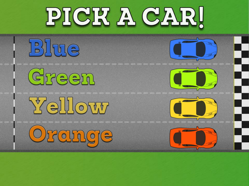 Four car race - PowerPoint game / quiz / starter | Teaching Resources