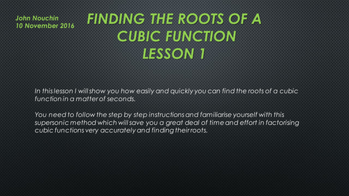 All about cubic roots | Teaching Resources