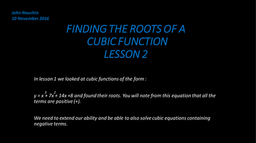 All about cubic roots | Teaching Resources