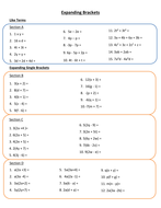 Expanding single brackets worksheet | Teaching Resources