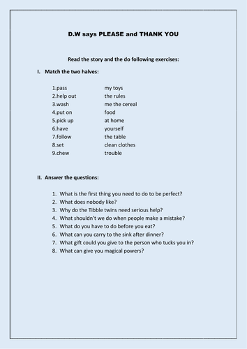 "Please" & "Thank you" | Teaching Resources