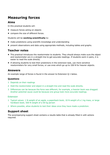 P1.1 Introduction to Forces | Teaching Resources