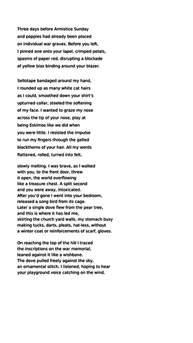 Poppies Jane Weir preparation GCE Poetry 9-1 with structure strip ...