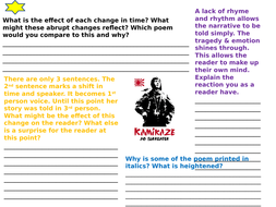 Kamikaze Beatrice Garland GCSE poetry 9-1 with interleaved content ...