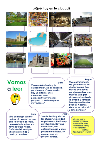 KS4 Spanish - Qué hay en tu ciudad / What's in your city | Teaching ...
