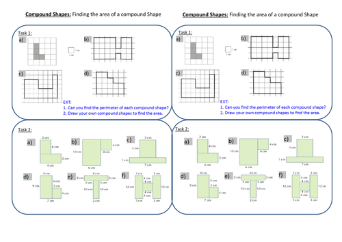 Area of compound shapes discovery | Teaching Resources