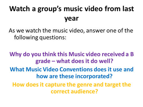 GCSE Media studies Music video analysis - planning music videos ...