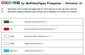 Colour by Numbers in French - Eiffel Tower (4 Versions, 30-worksheets ...