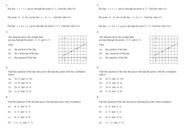 Finding equation of a line y=mx+c from two points starter main and ...
