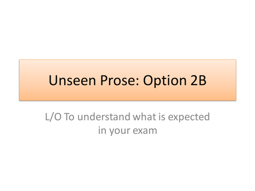 A Level Literature Unseen Prose analysis | Teaching Resources