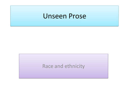 A Level Literature Unseen Prose analysis | Teaching Resources