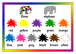 Elmer's Colours resource pack- display, games, activities | Teaching ...