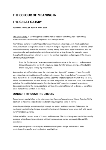 The Great Gatsby Resources | Teaching Resources