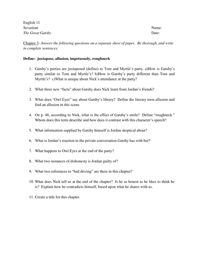 The Great Gatsby Resources | Teaching Resources