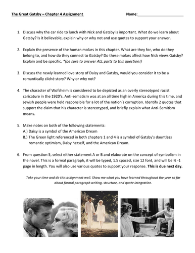 The Great Gatsby Resources | Teaching Resources