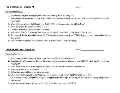 The Great Gatsby Resources | Teaching Resources