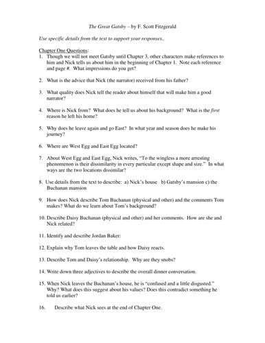 The Great Gatsby Resources | Teaching Resources
