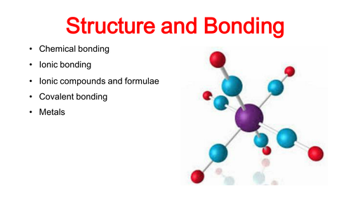Structure and Bonding GCSE Chemistry | Teaching Resources