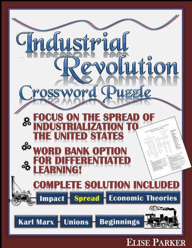 Industrial Revolution Worksheet Crossword Puzzle -- Industrialization ...