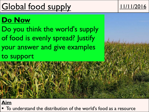 Food Management - Global Food Supply | Teaching Resources