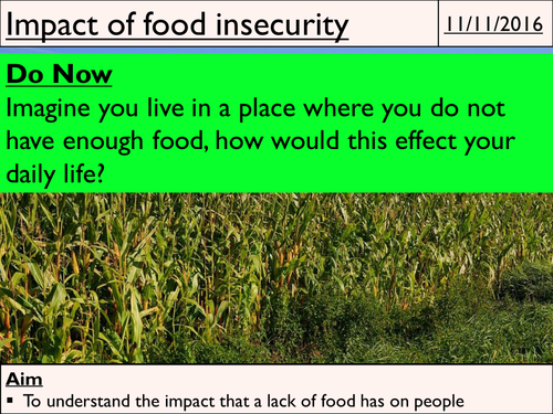 Food Management - Impact of food insecurity | Teaching Resources
