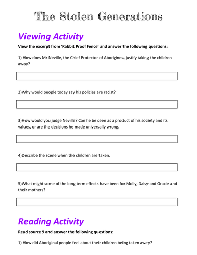 Protest poetry - An introduction to the Stolen Generations | Teaching ...