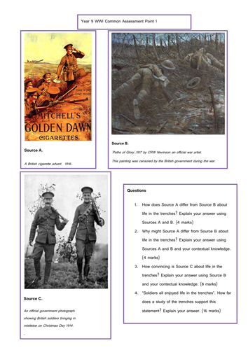Trenches Assessment Year 9 | Teaching Resources