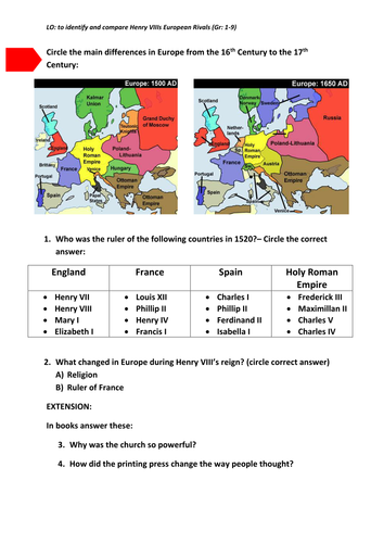 GCSE HISTORY_B3_HENRY VIII AND HIS MINISTERS_WOLSEY FORIEGN POLICY ...