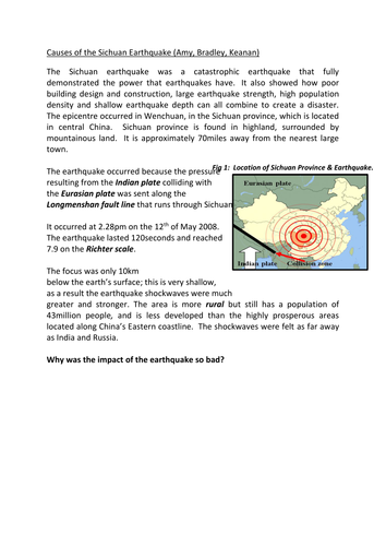 Sichuan Earthquake Case Study | Teaching Resources