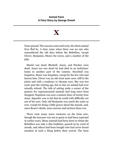 Animal Farm: The Ending (Orwell's Message) | Teaching Resources