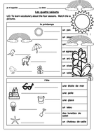 FRENCH - The Four Seasons - Les Quatre Saisons - Worksheets | Teaching ...