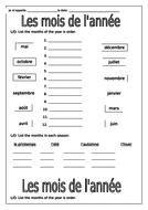 FRENCH - The Four Seasons - Les Quatre Saisons - Worksheets by ...