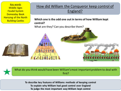 Norman Conquest: How did William keep control? Recap and Consolidation ...