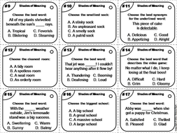 Shades of Meaning Task Cards | Teaching Resources