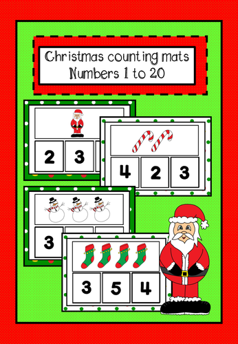 Christmas number mats 1-20 | Teaching Resources