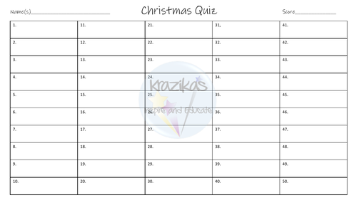 Christmas Quiz | Teaching Resources
