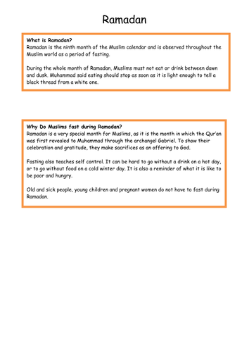 Ramadan and Eid ul-Fitr Resource Pack | Teaching Resources