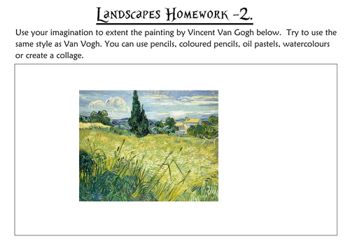 KS3 Worksheets on Landscape Art - Van Gogh and Constable | Teaching Resources