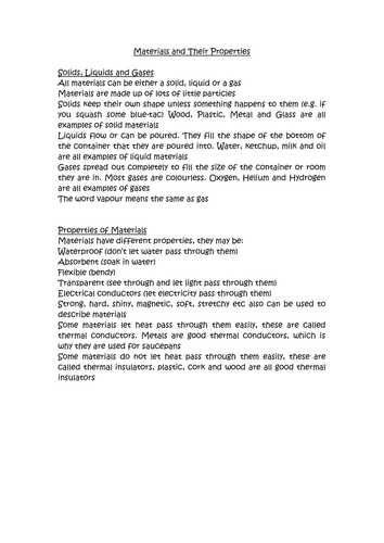 Science Key Stage 2 Homework Revision Notes | Teaching Resources