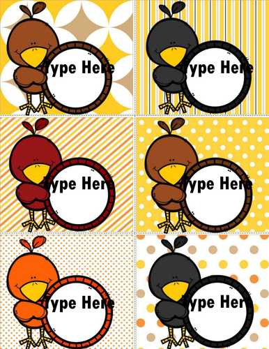 Editable Fall Bird Labels . | Teaching Resources