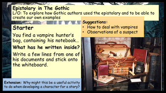 English Literature - Intro to The Gothic - Epistolary | Teaching Resources