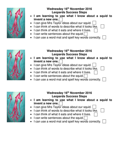 1 week non-fiction English planning for Year 2 on the giant squid ...