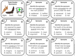 Synonyms Task Cards | Teaching Resources