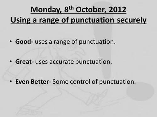Revision of punctuation powerpoint | Teaching Resources