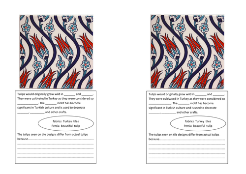 Iznik Turkish Tulip Relief Clay Tiles scheme of work | Teaching Resources