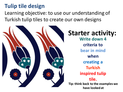 Iznik Turkish Tulip Relief Clay Tiles scheme of work | Teaching Resources